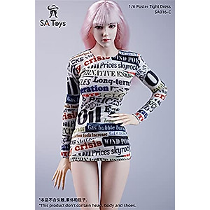 HiPlay 1/6 Scale 12 Inches Female Figure Doll, Handmade Dress Costume, Outfit for Phicen,TBLeague JIAOU Action Figure CM115(C)