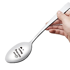 Good Morning Sister Spoon Engraved Stainless Steel Funny, Sister Gifts from Sisters Brother, Best Teaspoon Coffee Spoon Gifts for Sister Birthday Graduation Christmas