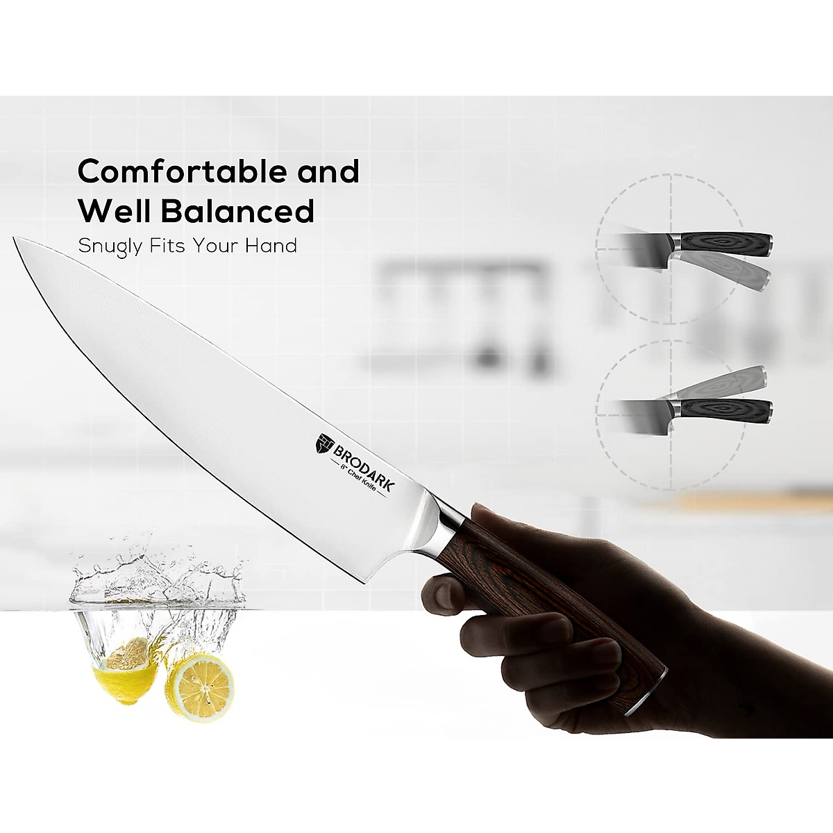 BRODARK Chef Knife Set Professional 6-Pieces Kitchen Knife, Ultra Sharp German Stainless Steel Cooking Knife Set, Ergonomic Handle Full Tang Forged Gift with Premium Box