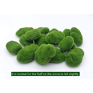 COUOC 16 Pieces (2 Size) Artificial Moss Rocks, Decorative Faux Green Moss Covered Stones, Green Moss Balls Fake Moss Decor for Pot Planter Fairy Gardens Floral Arrangements Craft