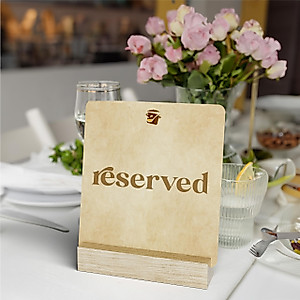 Tidita Place Card Holder 4.8x1.2x1- Wood Acrylic Sign Holders 20 Pack - Oak Wood Table Card Display Stands, Perfect for Table Number Signs, Wedding Party Events (Natural Color Pack20)