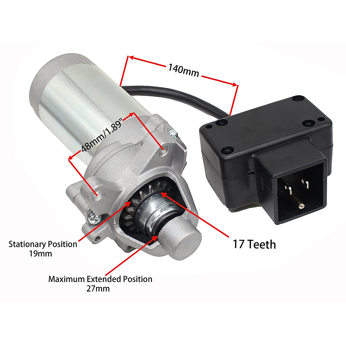 Fullas JQ170-1 Electric Starter Motor Compatible with Champion Snowblower Powered by Rato 208CC Gas Engine