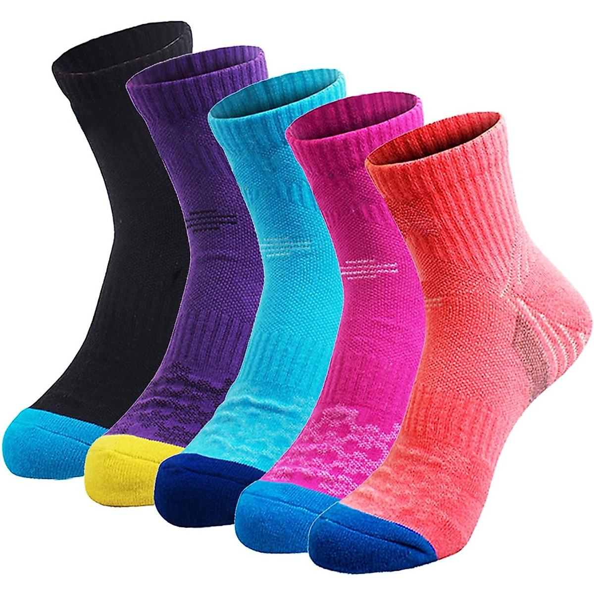 Veatree 5 Pairs Women Cushioned Moisture Wicking Socks for Hiking Trekking Running Camping Outdoor