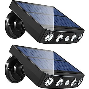 EUAONYA Solar Powered Fake Security Camera, Solar Wall Light Outdoor Solar-Powered Garden Lamp,Motion Sensor Waterproof Spotlights for Garden Path Street, IP65 Waterproof