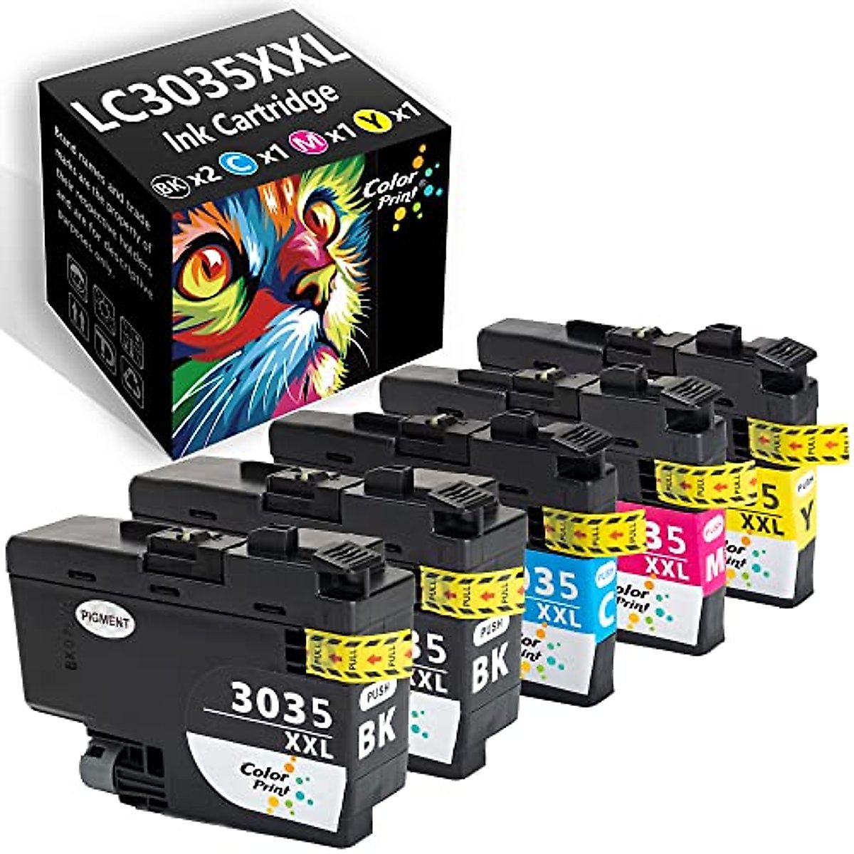 (5-Pack, 2BK,1C,1M,1Y) ColorPrint Compatible 3035XXL Ink Cartridge Replacement for Brother LC-3035XXL LC3035 XXL LC3033 XXL Work with MFC-J995DW MFC-J995DWXL MFC-J805DW MFC-J805DWXL MFC-J815DW Printer