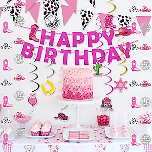 Disco Cowgirl Birthday Party Decorations Cowgirl Disco Garland Western Cowgirl Hanging Swirls Cowgirl Party Streamers For Women Birthday Bachelorette Party Supplies