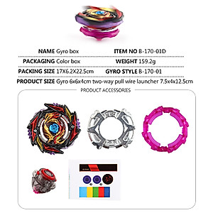 mlywd Bey Battling Tops Burst SuperKing, Bey Blade Launcher and Grip Battle Game Set Right Spin DB Layer System Gyro Toys Set Gifts for Kids Children Boys, B-170-01