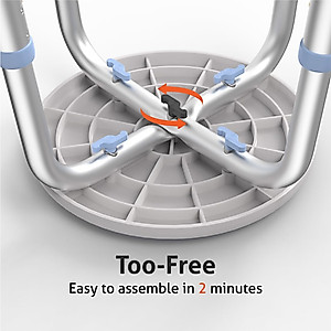 Delog 360 Degree Rotating Shower Chair 300lb, Swivel Shower Stool for Inside Shower Tool Free Adjustable Shower Seat Tub Chair and Small Bathtub Seat Bench with Anti-Slip Rubber Tips