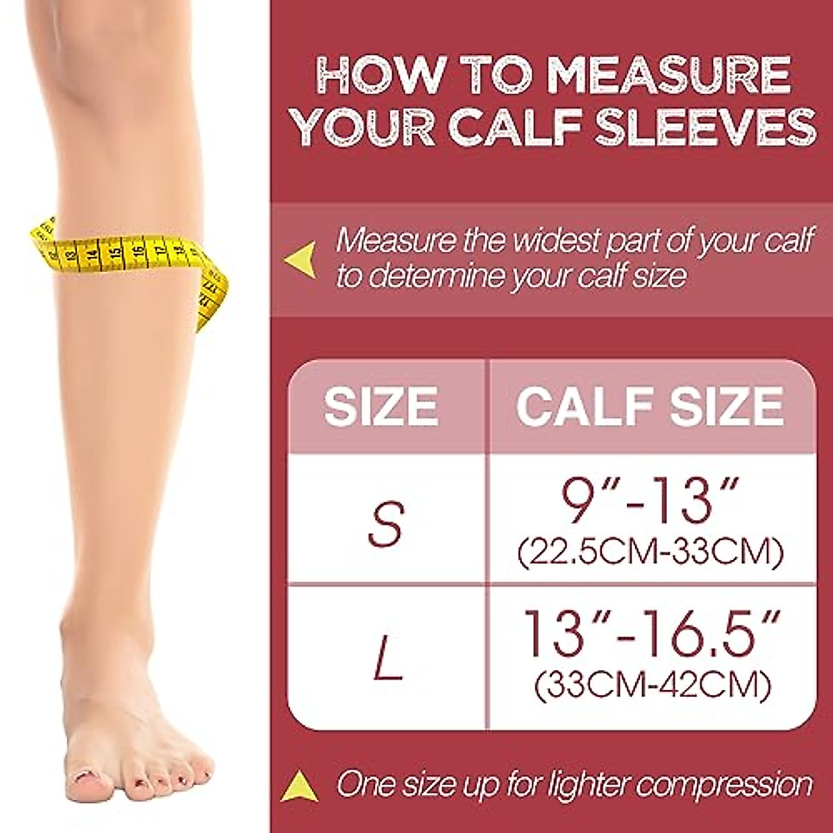 4 Pairs Leg Sleeves to Accompany Grip Socks Calf Compression for Soccer, Football, Basketball, Match Your Team Kit (Red,Small)