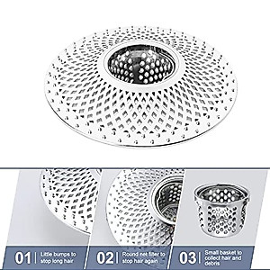 WINDALY Shower Drain Hair Catcher, Bathtub Hair Catcher Drain Protector Strainer, Tub Drain Hair Trap Catcher