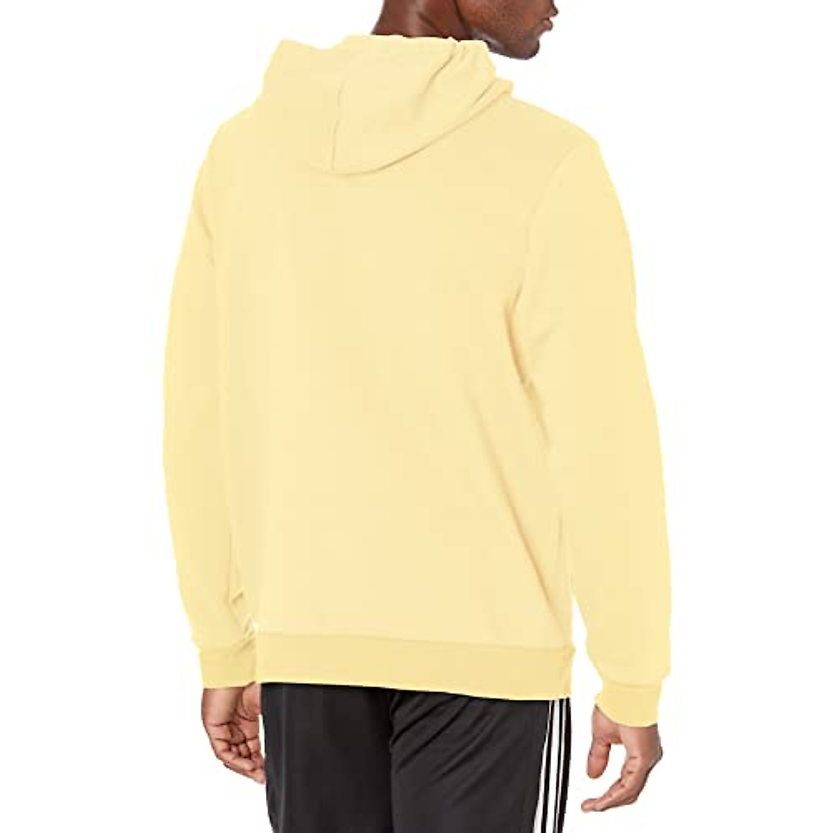 adidas Men's Essentials Fleece Hoodie, Almost Yellow/White, Large
