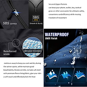 Women's Snow pants Hiking ski Waterproof Fleece Lined Outdoor Cargo Pants Softshell Winter Warm Pants with Zipper Pockets,H4409,Black,6