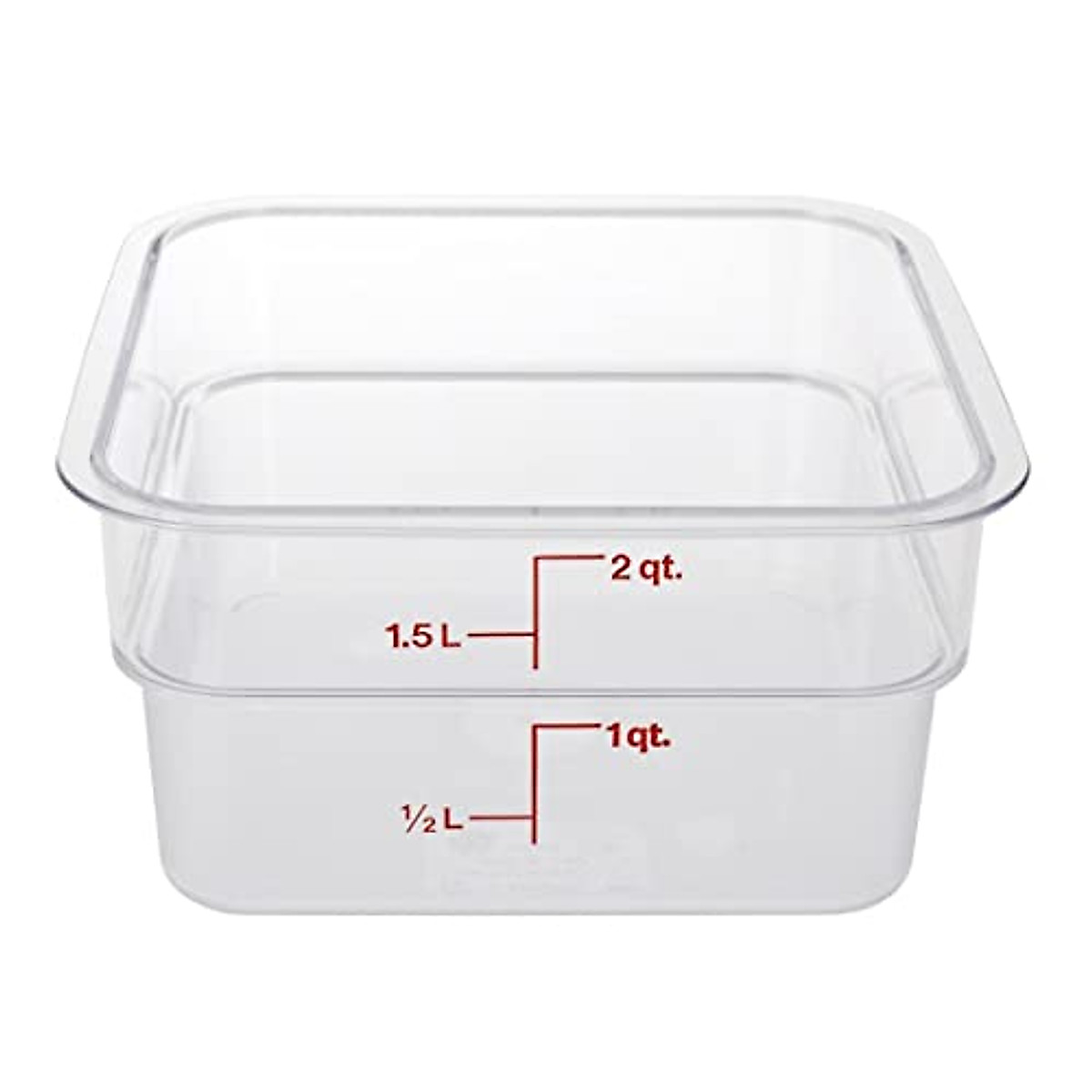 Cambro 2SFSCW135 CamSquare Food Container 2 qt. 7-1/4" x 7-1/4" x 3-7/8" clear