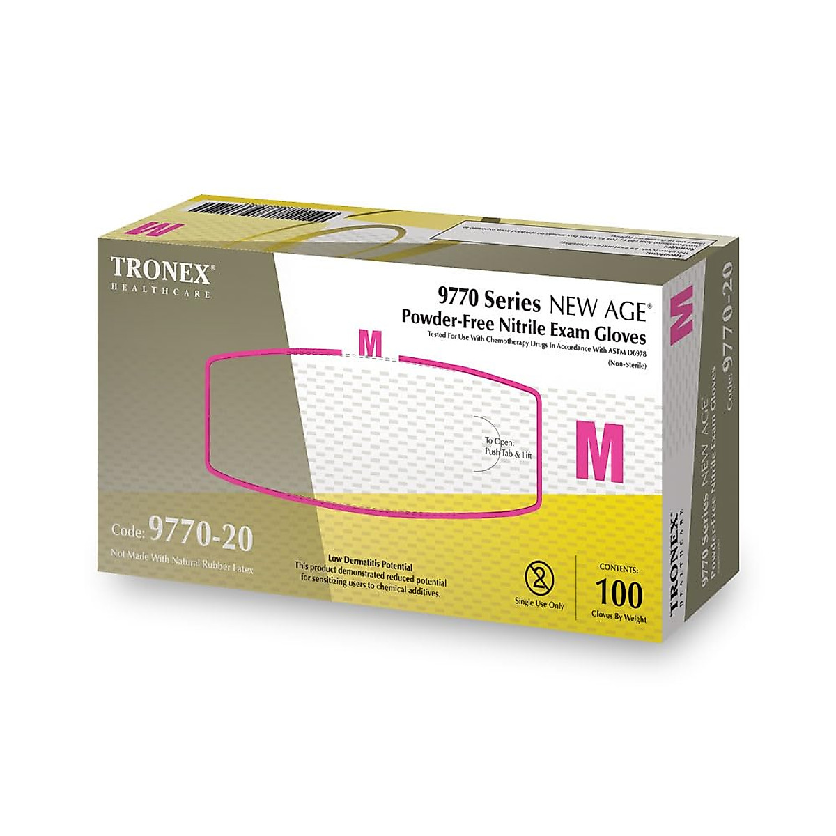 TRONEX 9770 Chemo-Rated Allergy Free Nitrile Exam Glove, Accelerator-free, Hypoallergenic Nitrile Gloves (X-Small, 100, Count)