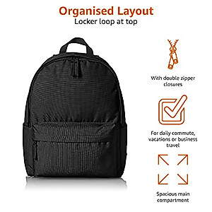 Amazon Basics Classic School Backpack - Black