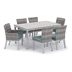 Oxford Garden Argento TVWSCR2IB Side Chair − Resin Wicker Oxford Garden Argento - Ice Blue Cushion - Set of 2