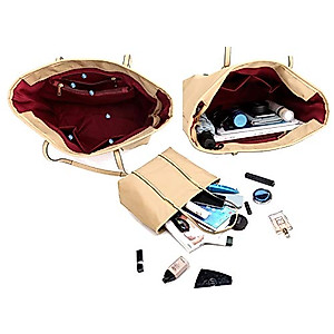 Wxnow Women Nylon Handbags Purses Satchel Tote Shoulder Bag Top Handle Bag (Brown)