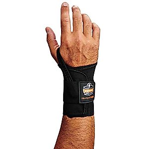 Ergodyne 70006 ProFlex 4000 Single Strap Wrist Support, Black - Large, Right Hand