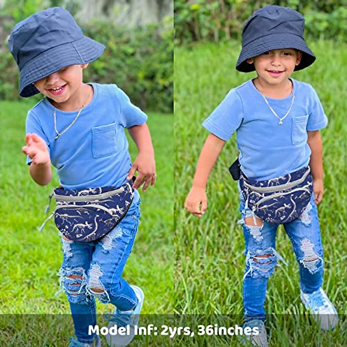 Choco Mocha Kids Fanny Pack Boys Fanny Pack for Kids 4-6 6-9 9-10 Toddler Fanny Pack Boy Kids Waist Bag Dinosaur Belt Bag for Kids Fossil Waist Pack for Little Boys age 4 5 6 7 8 9 Small Hip Bag Navy