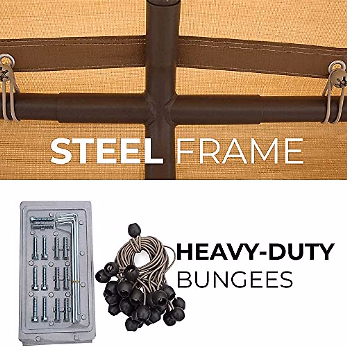 Abba Patio 10x20 ft Heavy Duty Carport Car Canopy Portable Garage Boat Shelter with Fabric Pole Skirts for Party, Wedding, Garden Outdoor Storage Shed 6 Steel Legs, Beige