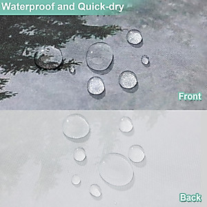 ORTIGIA Misty Forest Shower Curtains,Nature Shower Curtain,Woodland Shower Curtain,Fantasy Fog Magic Winter Tree Bath Curtain for Bathroom,Waterproof Polyester Fabric 72" Wx72 L-with Hooks