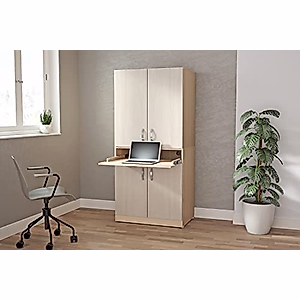 Inval AM-16423 Computer Desk, Washed Oak/Beech