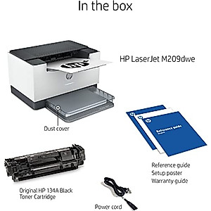 Hp Laserjet M20 Series Black-and-White Laser Printer, Mobile Device Printing, Automatic Two-Sided Printing, with 6 Months of Toner Through HP+, Wireless, White & Slate, with MTC Printer Cable