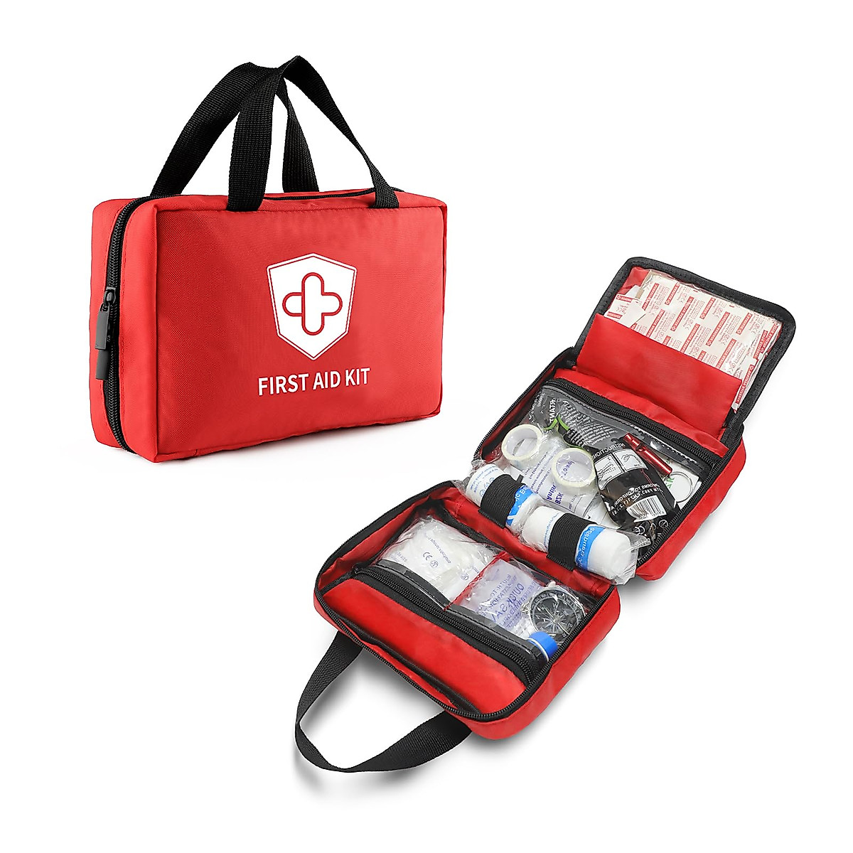 Kitgo First Aid Kit with Hospital Grade Medical Supplies Gift for Dad Husband Great for Home, Outdoors, Office, Car, Travel, Camping, Hiking, Boating, Every Emergencies 220 Piece