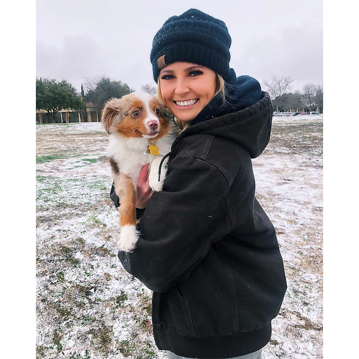 Funky Junque Womens Beanie Soft Knit Classic Ribbed Slouch Hat - Black