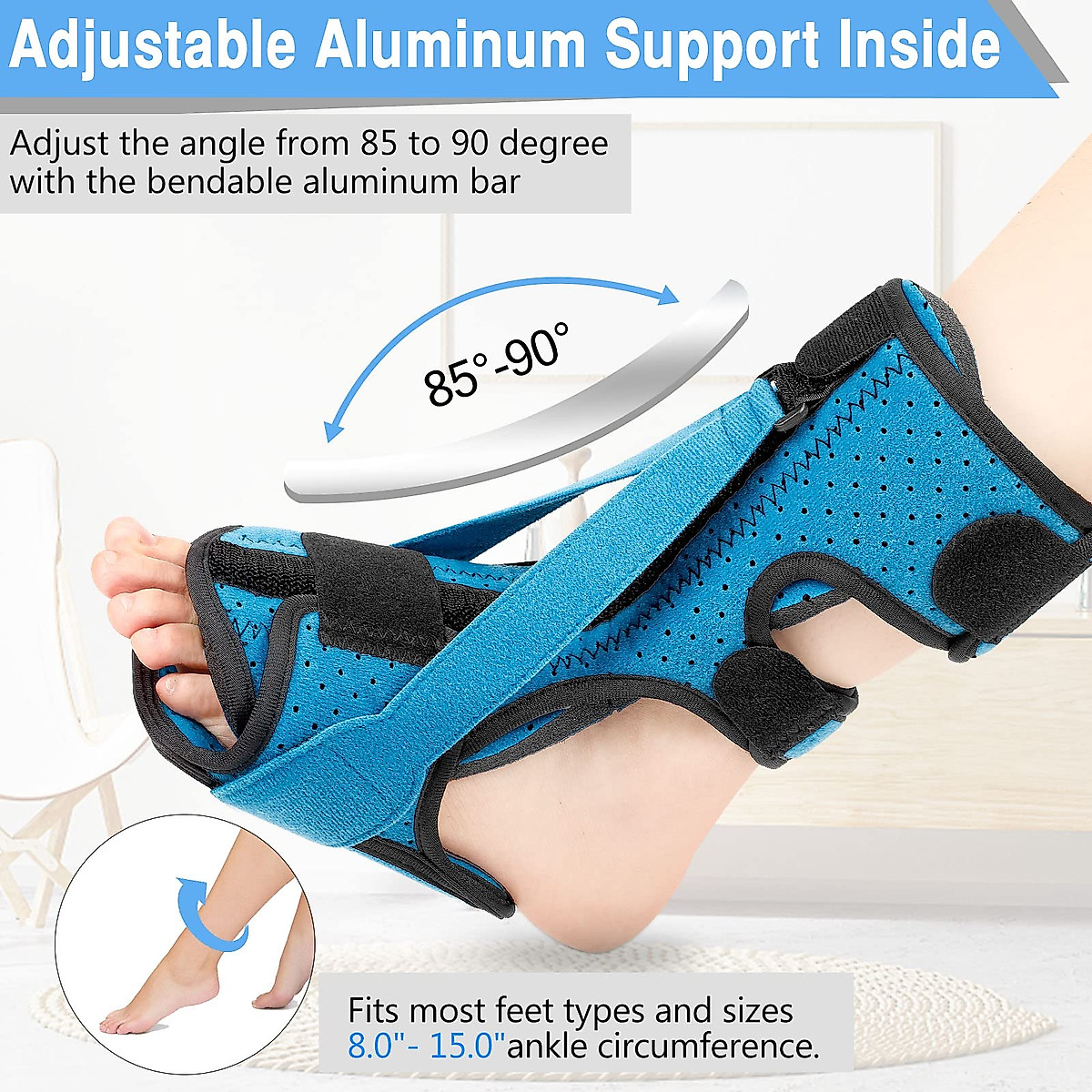 WOSHSHEN Plantar Fasciitis Night Splint, Adjustable Plantar Fasciitis Relief Night Splint for Women & Men, Relief Brace for Plantar Fasciitis Relief, Achilles Tendonitis and Foot Drop