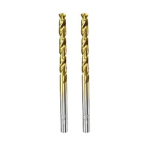 uxcell High Speed Steel Straight Shank Twist Drill Bit Fully Ground Titanium Coated 4.6mm Drilling Dia 2 Pcs