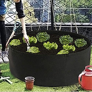 yoosioo 100 Gallon Plant Grow Bags, Raised Garden Planting Bag for Potatoes Vegetables and Fruits, Fabric Felt Raised Planter with Super High Capacity (Black)