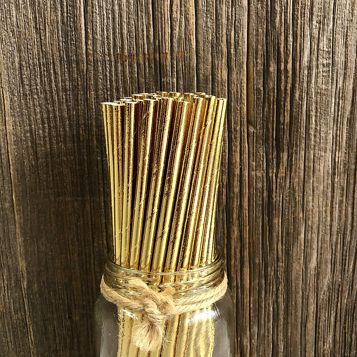 Gold Foil Paper Straws - Wedding Supply - Solid Color Drinking Straws - 7.75 Inches - 50 Pack Outside the Box Papers Brand