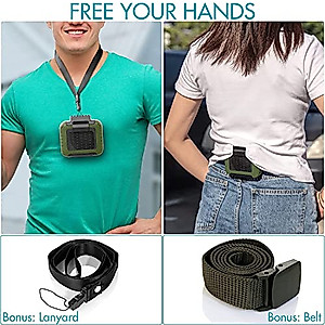 PANERGY Portable Waist Clip Fan with 6000mAh Rechargeable Battery,3 Speeds,Max.24H Working,Hand Free Waist Fan with Lanyard & Belt for Jobsite,Gardening,Fishing