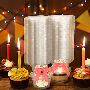 Dandat 360 Pcs Plastic Individual Cupcake Containers Set, 120 Disposable Cupcake Holders with Lid, 120 Pink Ribbons, 120 Baby Girl Stickers for Baby Shower Girl Birthday Decorations