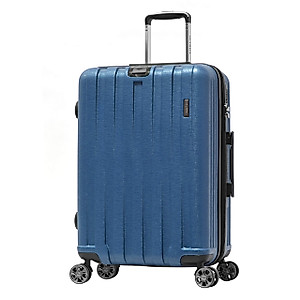 Olympia U.S.A. Sidewinder Expandable, Lightweight, Durable, Scratch Resistant Hardshell 25 inch Carry On Suitcase with TSA Lock, 360° Dual wheels, Laptop Compartment, Navy