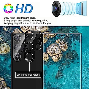 Coliary [2+2 Pack] Galaxy S23 Ultra Screen Protector, 9H Tempered Glass, Ultrasonic Fingerprint Support, 3D Curved, HD Clear Scratch Resistant for Samsung Galaxy S23 Ultra 5G Glass Screen Protector