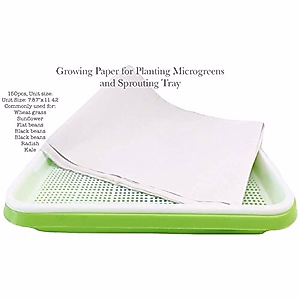 Pack of 150 pcs Germinating Growing Paper Seed Sprouter Vegetable Microgreens Planting Paper 7.8" x 11.4". Fit for Plant Germination Tray (13.4"x 9.8") Trays NOT Included