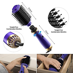 Afunti Hair Dryer Brush One-Step Hot Air Brush, 3 in 1 Hair Curler Straightener Blow Dryer, Negative Ion Reducing Frizz and Static, 1200W Hair Comb Styler Kit ​for All Hair Types