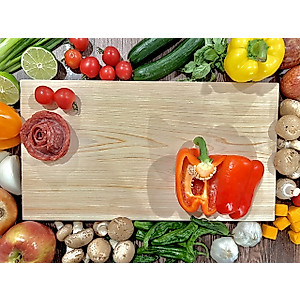 Hinoki Cypress Thick Cutting Board for Gift, Customized Laser Engraving and Wood Burning | Artisan Handmade One Solid Piece | Made in Korea (17.3"X9.5", Large)