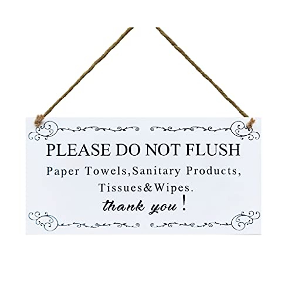 kaishihui Warning Sign- Please Do Not Flush Paper Towels, Sanitary Products, Tissues & Wipes Vintage Style Sign/Plaque (5" X 10")