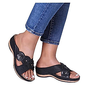 JMMSlmax Wedding Sandals for Women Guest Open Toe Buckle Ankle Strap Espadrille Sandals Platform Sandals Women Wide Width