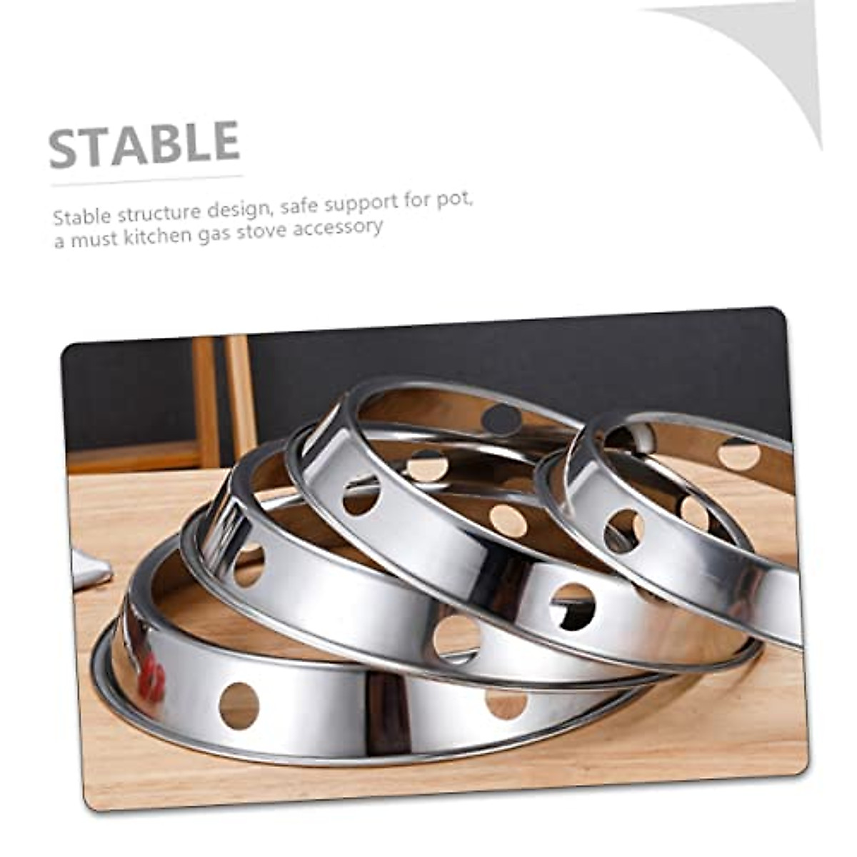 GANAZONO 2pcs Gas Stove Wok Ring Round Stand Stainless Steel Fry Pan Wok for Electric Stove Wok Support Rack Wok Support Stand Gas Stove Pot Rack Metal Rack for Pot Gas Stove Bracket Metal