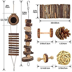 KATUMO Coconut Hut Hamster House Bed Natural Chew Toys for Mice Gerbils Small Animal Cage Habitat Decor