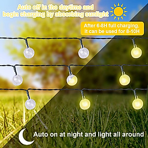 Solar Globe String Light 100 LED 39FT Outdoor Patio Lights , Waterproof & 8 Modes for Christmas,Halloween,Yard Party, Garden,Wedding,Home (Warm Yellow)