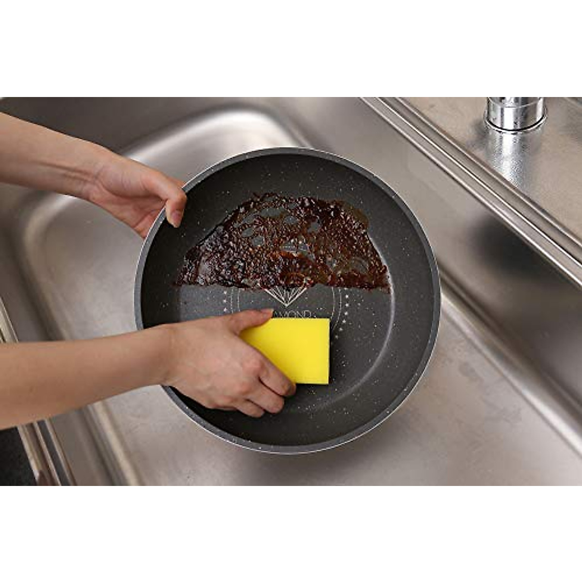 Iris Frying pan [1] White/Marble 6-Point Diamond-Coated Bread Set IH corresponding ISN-SE6