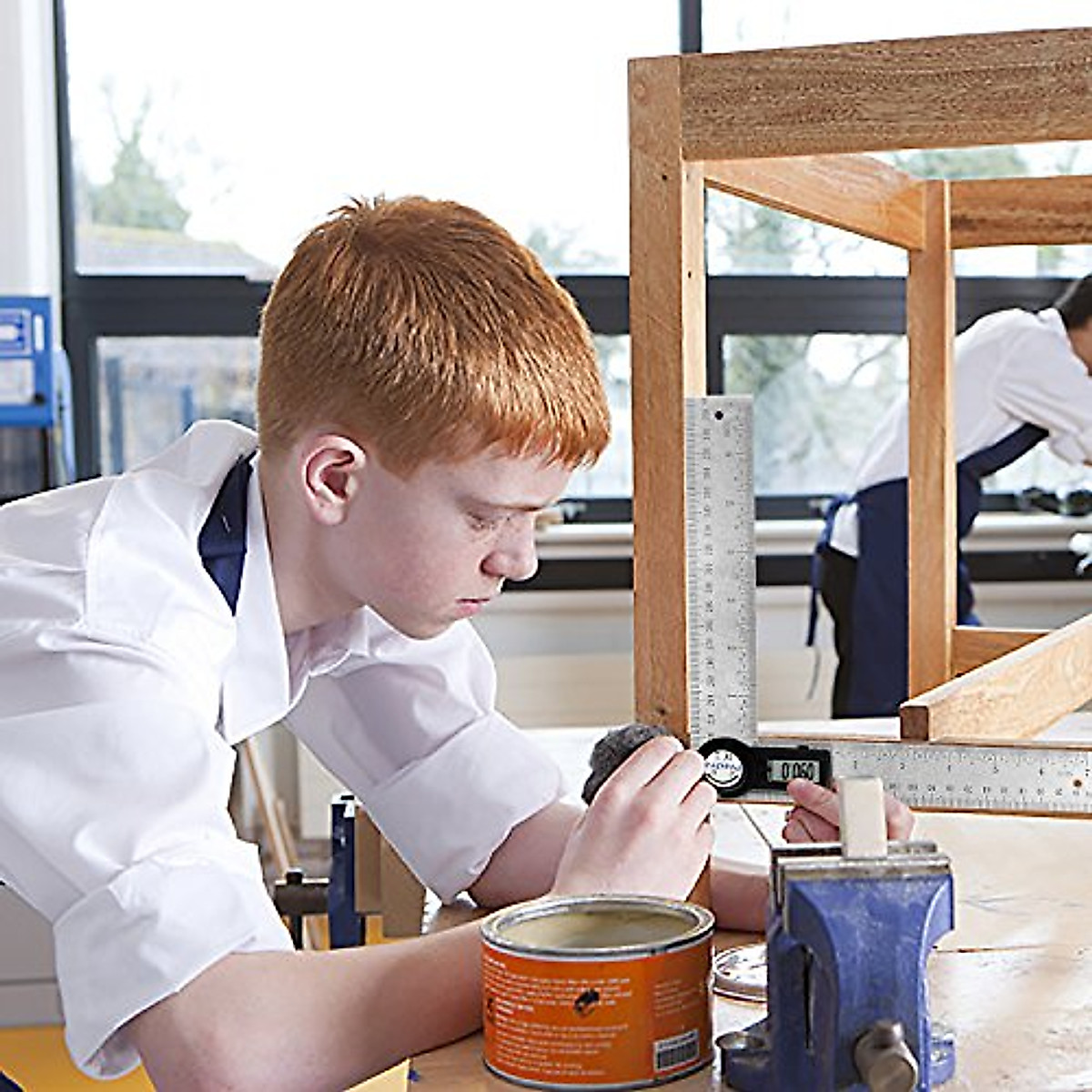 Digital Angle Finder Protractor, Preciva Digital Protractor 7 inch / 400mm Stainless Steel Measuring Ruler with Large LCD Display for Woodworking, Measurement (400MM)