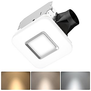 OREiN Bathroom Exhaust Fan with Light, 110 CFM 2.0 Sones, 27W Bathroom Fan with Light for Home, 1500lm LED Light 3000K/4000K/5000K Selectable & Nightlight, FCC/ETL Listed, Bathroom Fan Light Combo