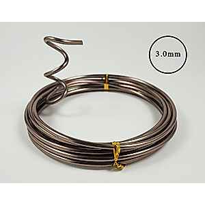 Anodized Aluminum Bonsai Training Wire 5-Size Starter Set with Canvas Bag - 1.0mm, 1.5mm, 2.0mm, 2.5mm, 3.0mm (147 feet total) - Choose Your Color (5 Sizes, Brown)