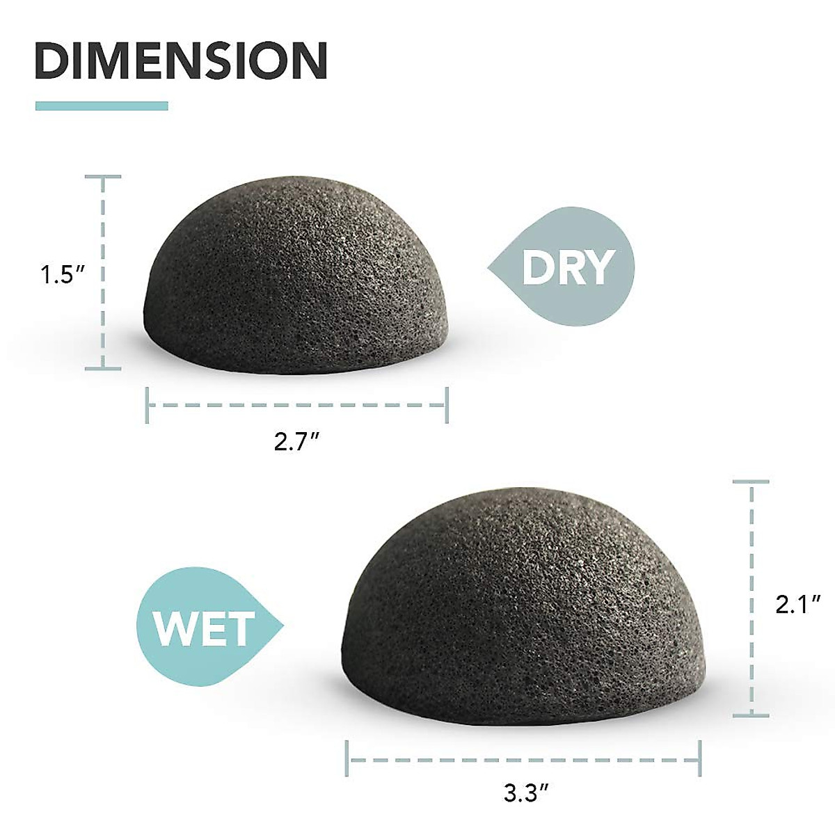 Organic Natural Facial Konjac Sponge and Face Scrubber - Buff Puff for Gentle Face Exfoliation Deep Pore Facial Cleansing Sponge – Aloe Vera, Activated Charcoal, Lavender, Turmeric – 4pc. Set